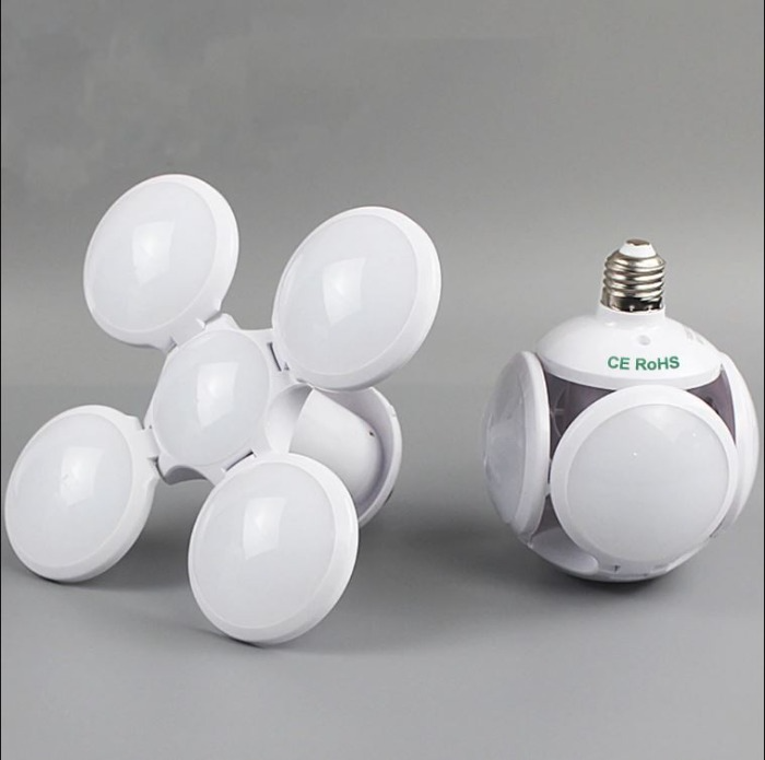 LED Folding Bulb - 60W E27 Football UFO Bulb Lamp 360 degrees 5 LED ...