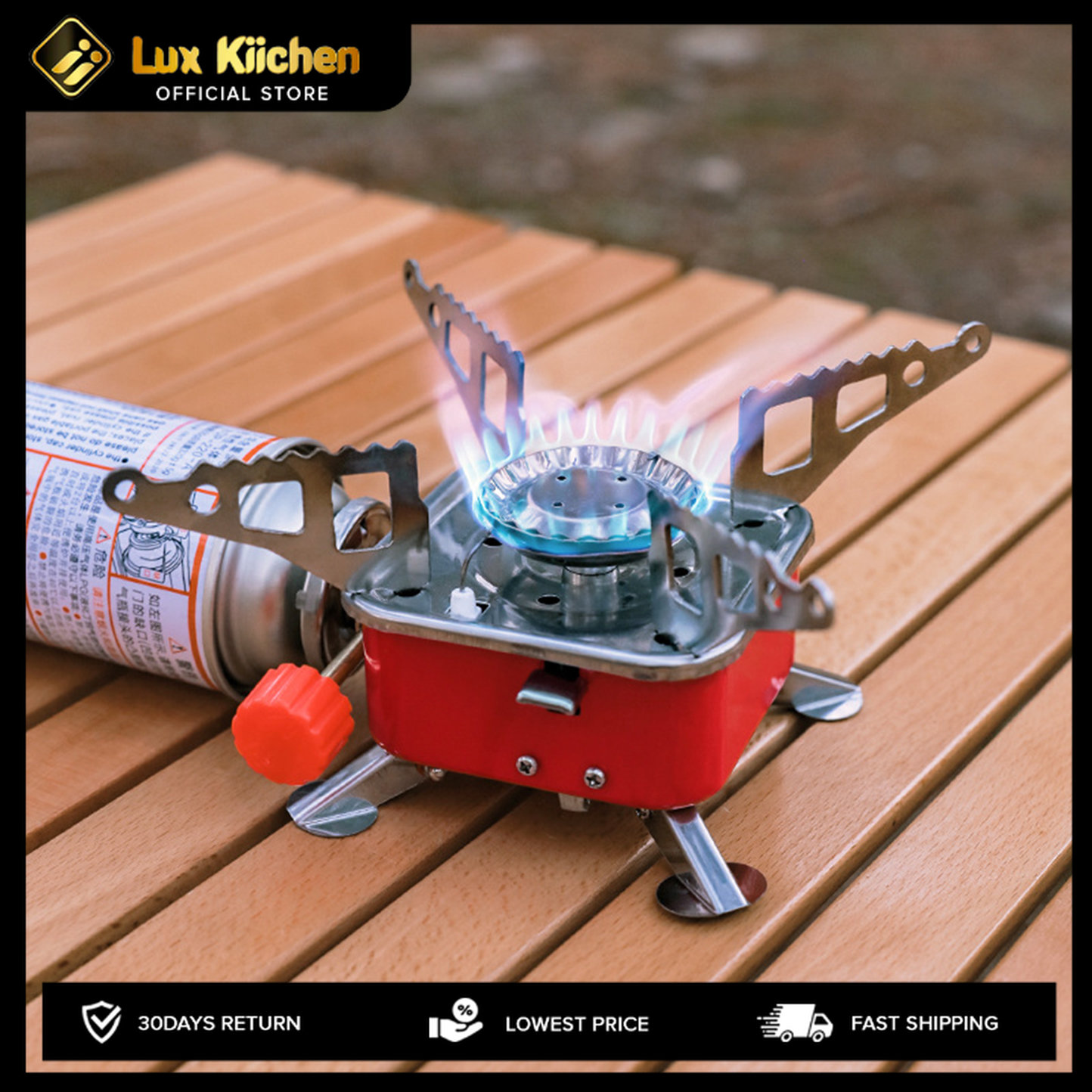 Lux Kiichen Butane Portable Card Type Stove Square Outdoor Folding ...