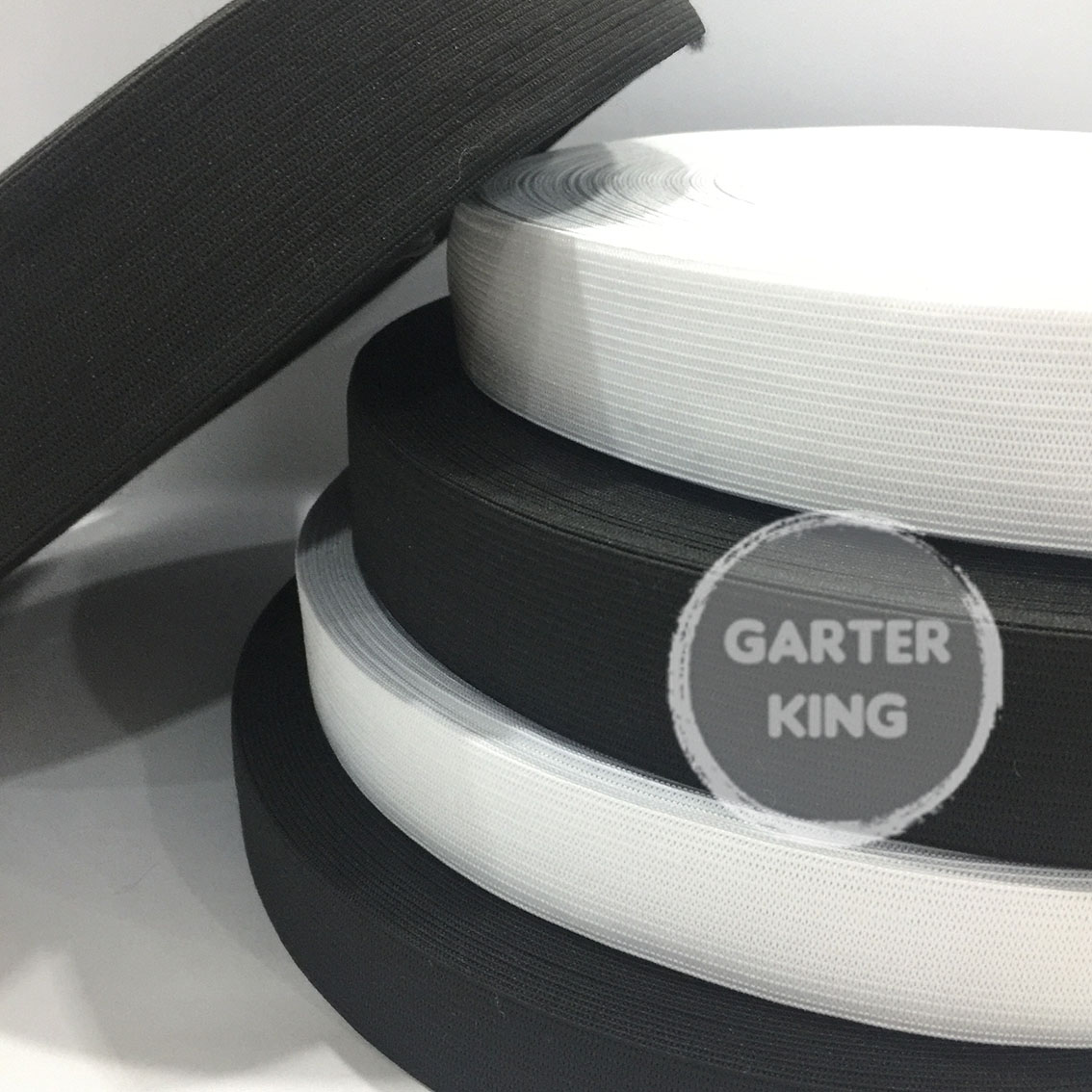 1 INCH 30 YARDS PER ROLL (MANIPIS) WHITE AND BLACK GARTER CROCHET ...