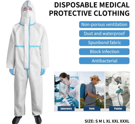 Hospital ICU police protective safety coverall suit waterproof full ...