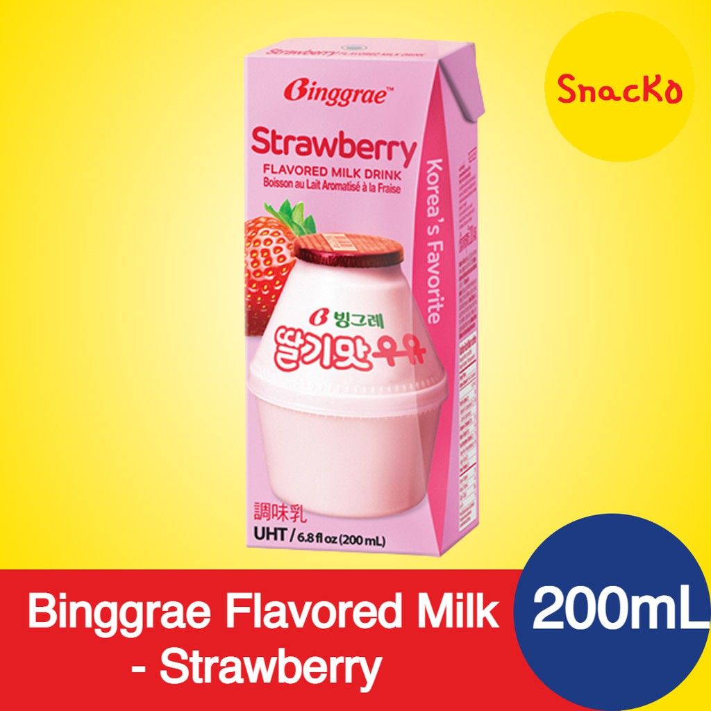 BTS Binggrae Flavored Milk - Banana/ Strawberry/ Melon/ Lychee/ Vanilla ...
