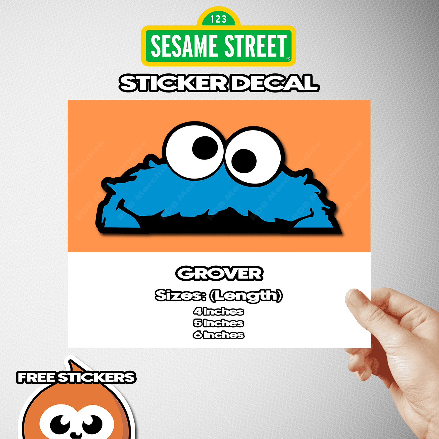 Peeking Monster Sticker - Sesame Street Elmo Grover Decal for Cars ...