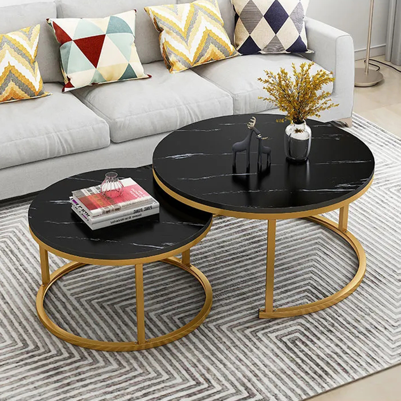 Nordic Style Coffee Table Center Table Modern Coffee Table Round Metal ...