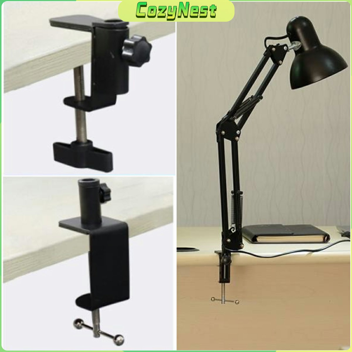 Adjustable Lamp Arm Base Metal C-Clamp Cantilever Bracket - Adjustable ...