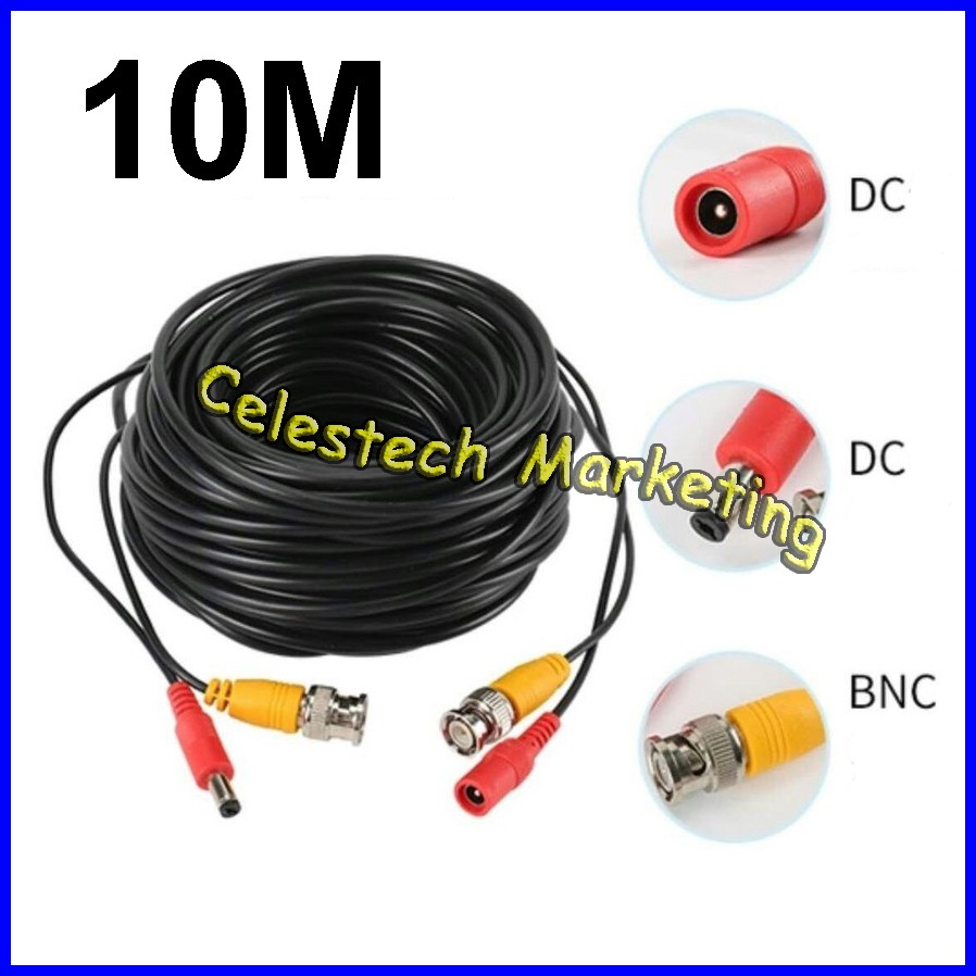 CTM Premade RG6 Siamese Cable BNC + DC Cable Connector CCTV Wire Cable ...
