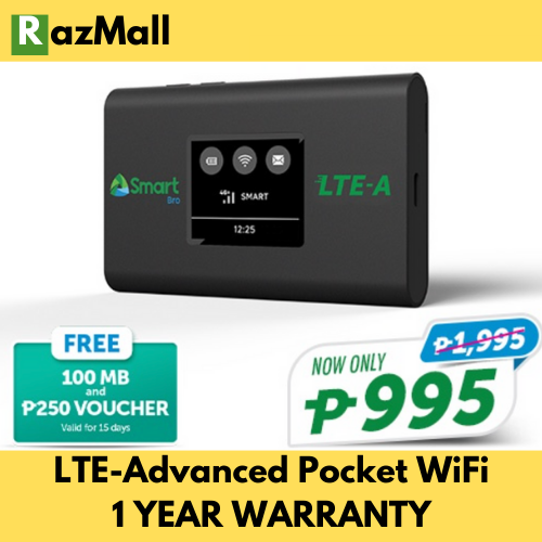 Smart Bro Prepaid LTE-Advanced ( LTE-A ) Pocket WiFi with FREE 250 load LTEA (Boosteven-M271T ...