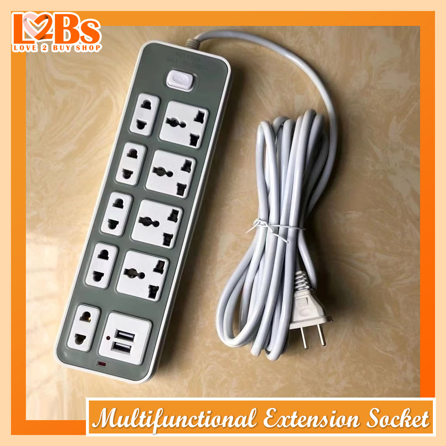 Heavy Duty Extension Cord with Multiple Multifunction Socket High Power ...