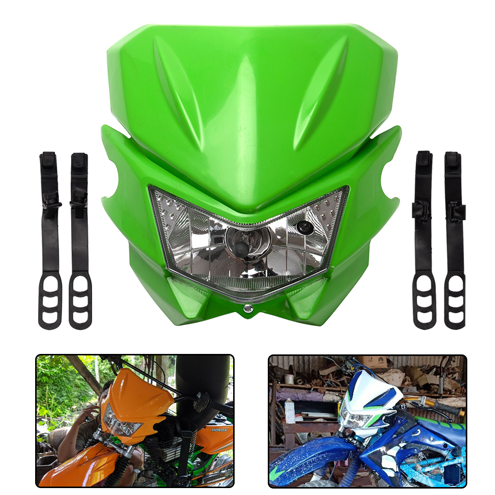 XW RACING Universal Dirt Bike Headlights,12V 35W Headlights Fairing ...