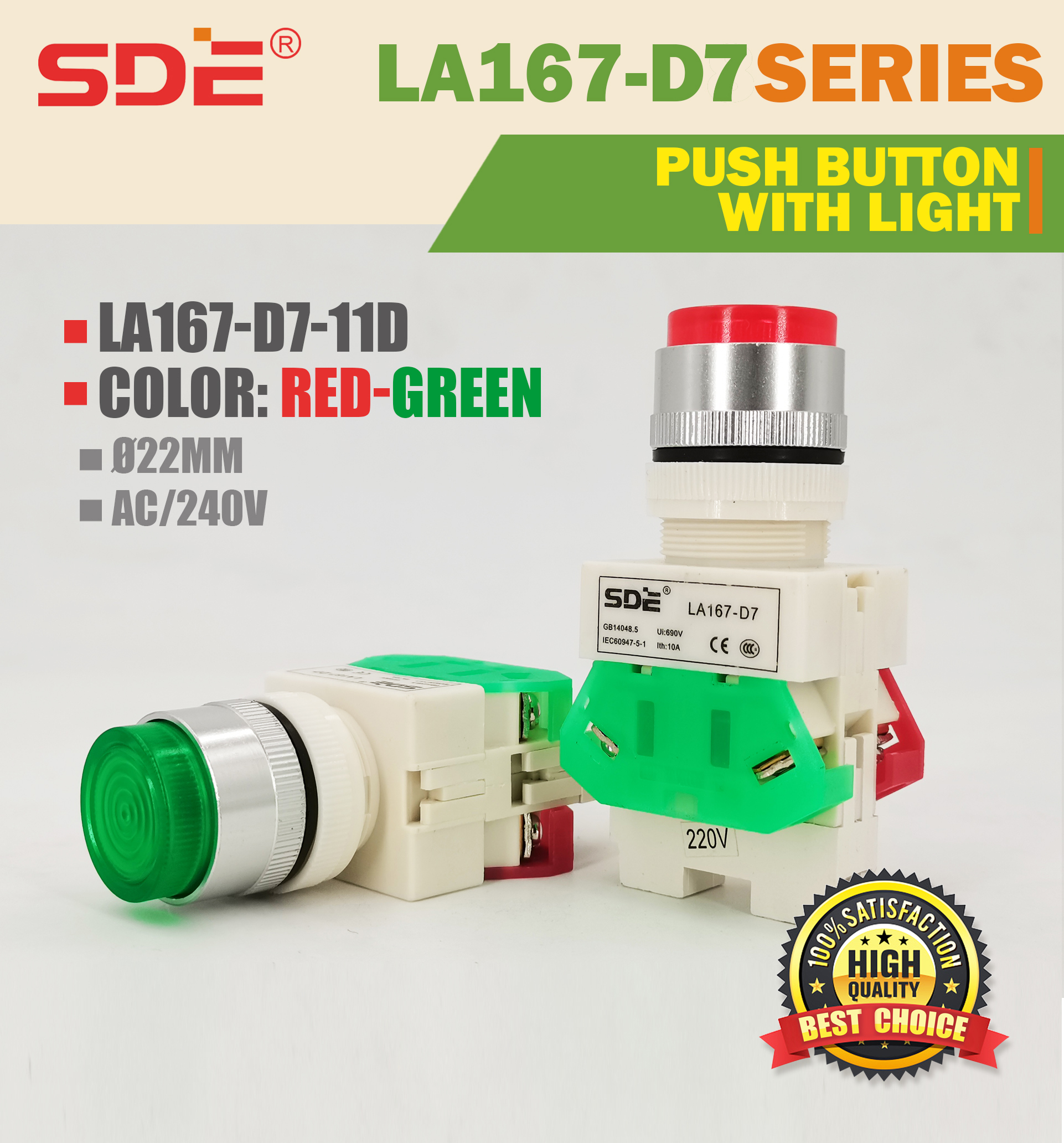 SDE PUSH BUTTON with Light (D7-11 Series) | Lazada PH