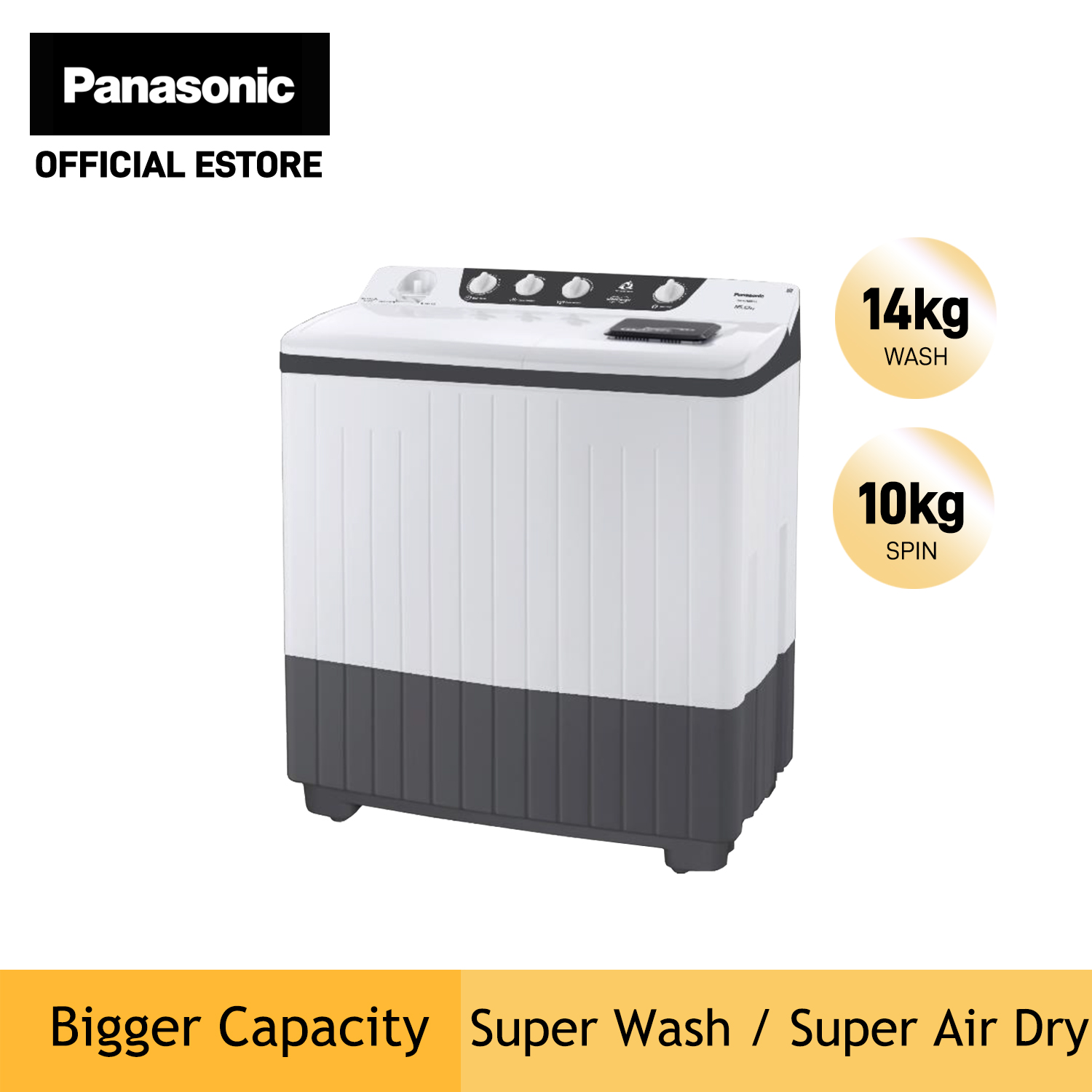 Panasonic NA-W14021B 14.0 Kg. Twin Tub Washing Machine (NCR only ...