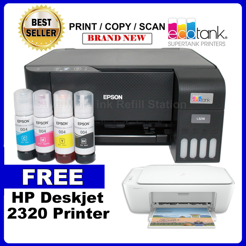 Epson EcoTank L3218 All-in-One ink Tank Printer with FREE 1 HP 2320 ...