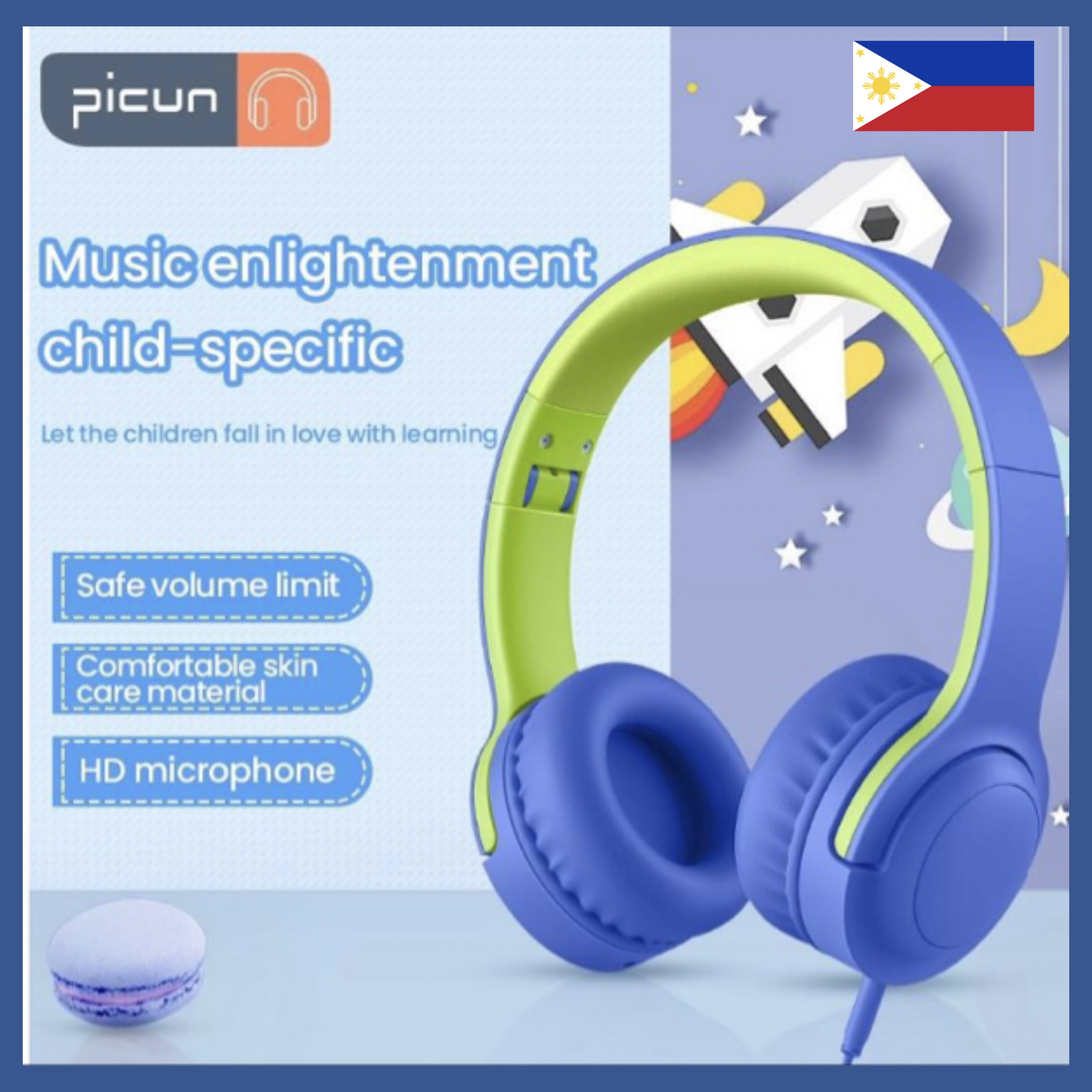 Kids Headset with Mic, Picun Q2 High Quality Headsets for Kids | Lazada PH