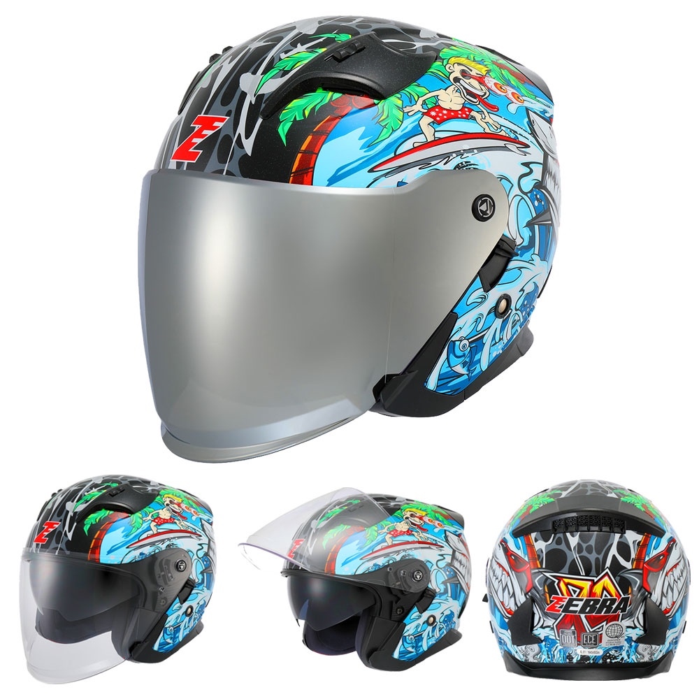 ZEBRA YM-902 With Design Half Face Helmets Motor | Lazada PH