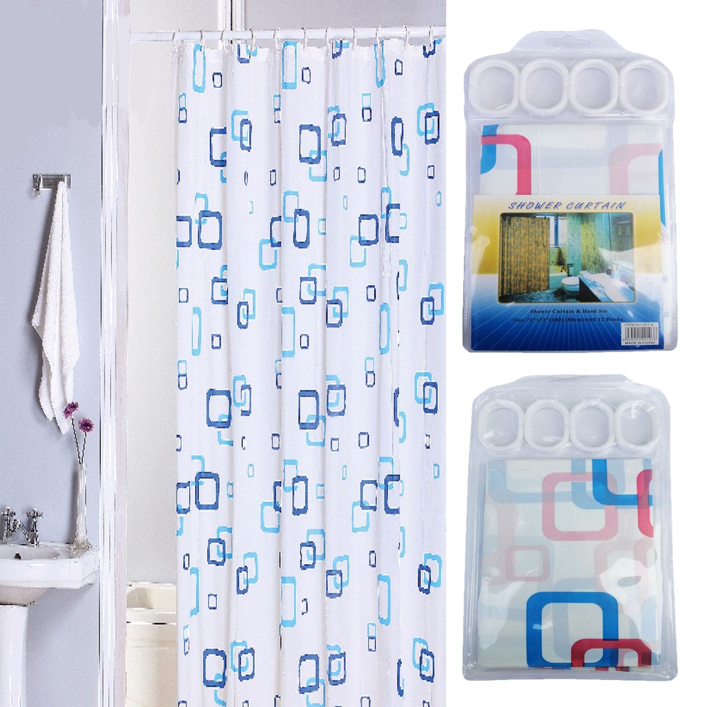 JBox# Shower Curtain Mildew Proof Water Bath Shade PEVA 180*180 cm ...