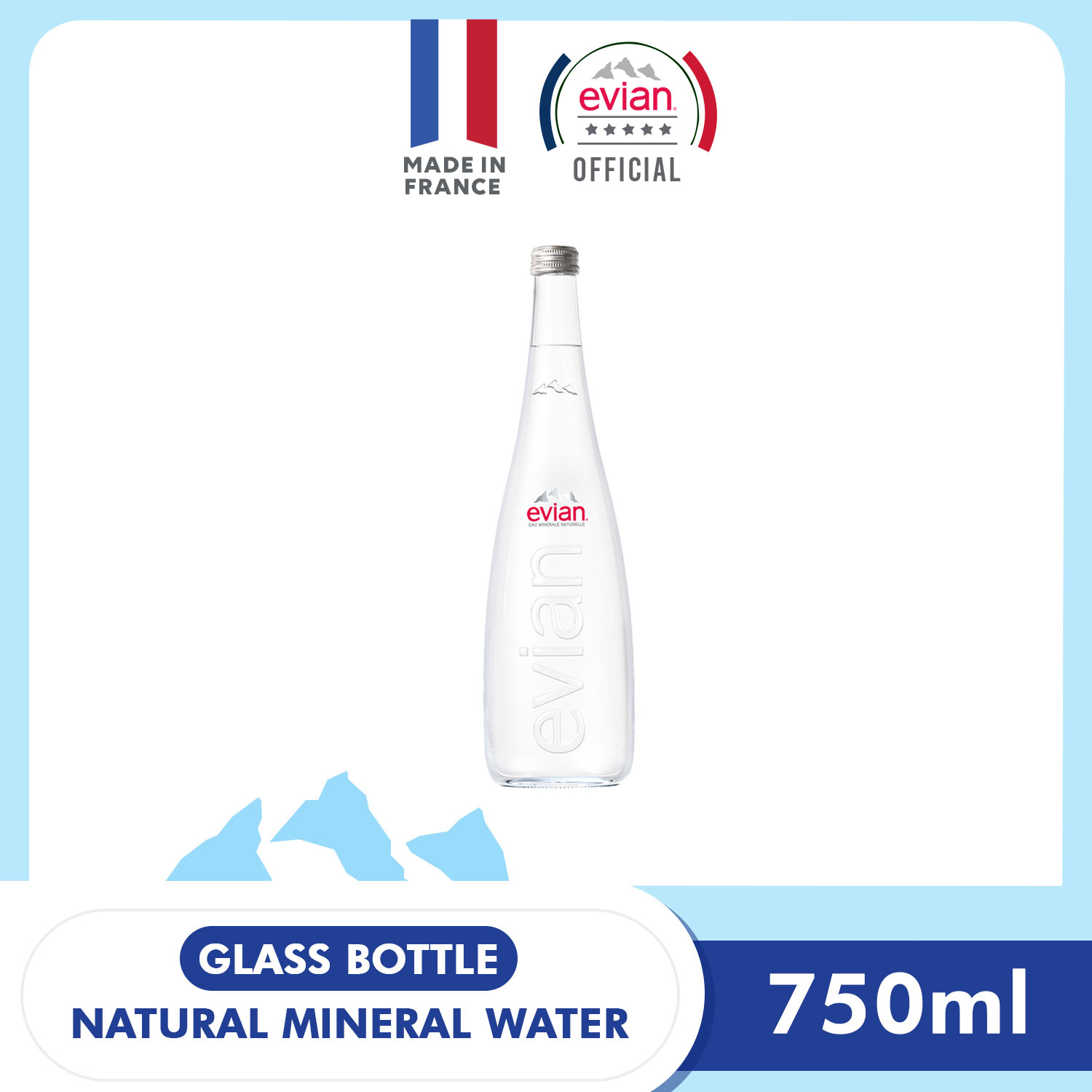 EVIAN Mineral Water Glass Bottle 750ml | Lazada PH