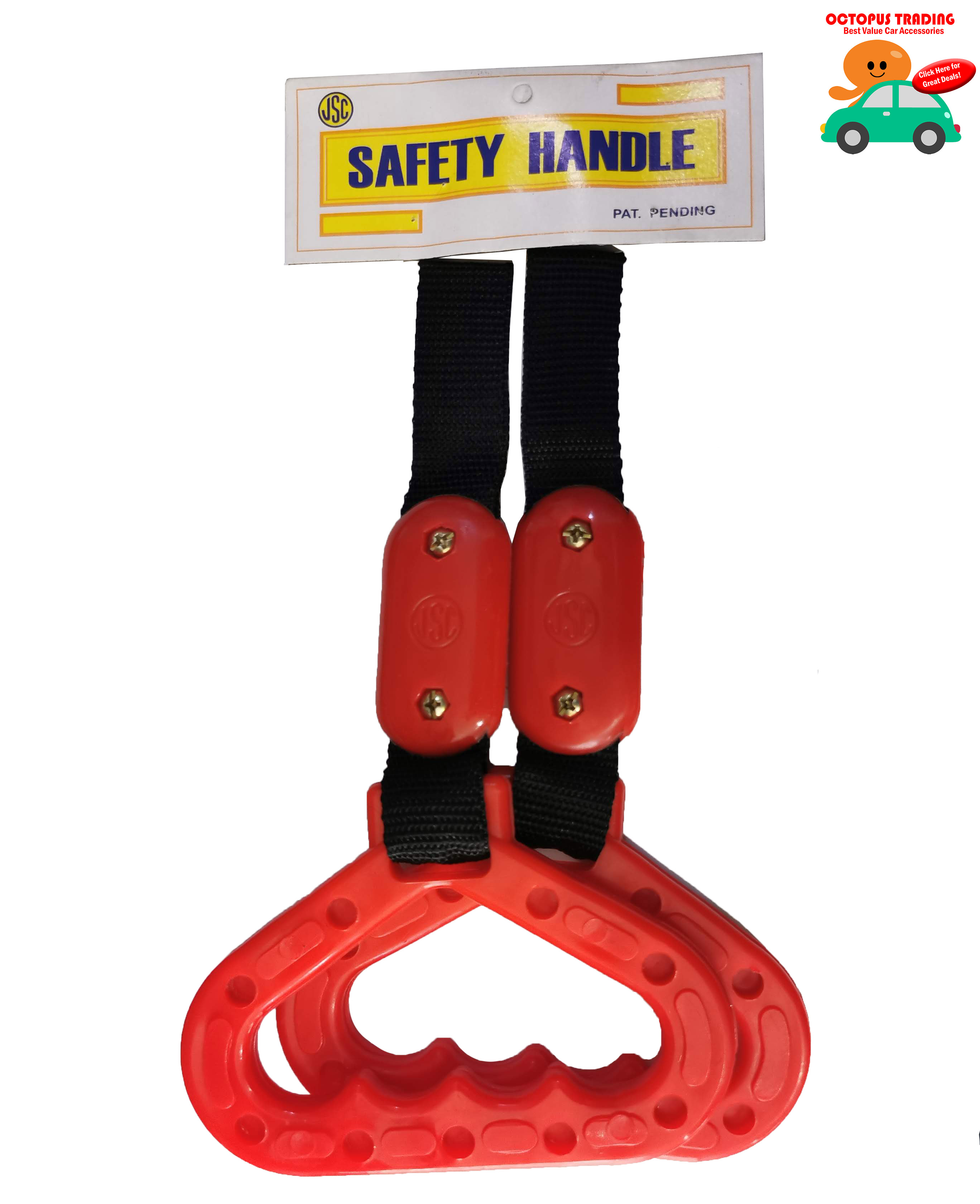 Universal Car Safety Grab Handles Automobile Secure Red Set of 2 ...