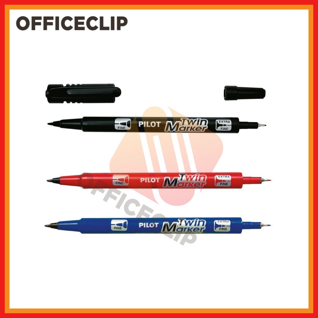 Pilot SCA-TM Twin Marker Permanent Marker 2 in 1 (Fine/Extra Fine) Sold ...