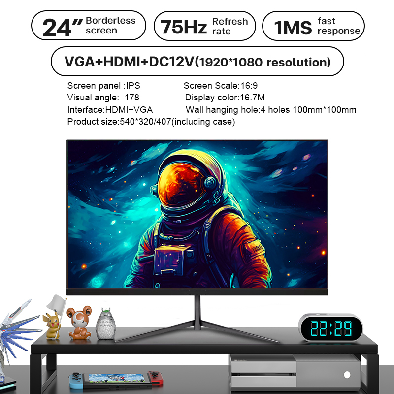 INFOCRAFT Original Monitor 19/24/27 inch IPS Full HD Computer Monitor ...