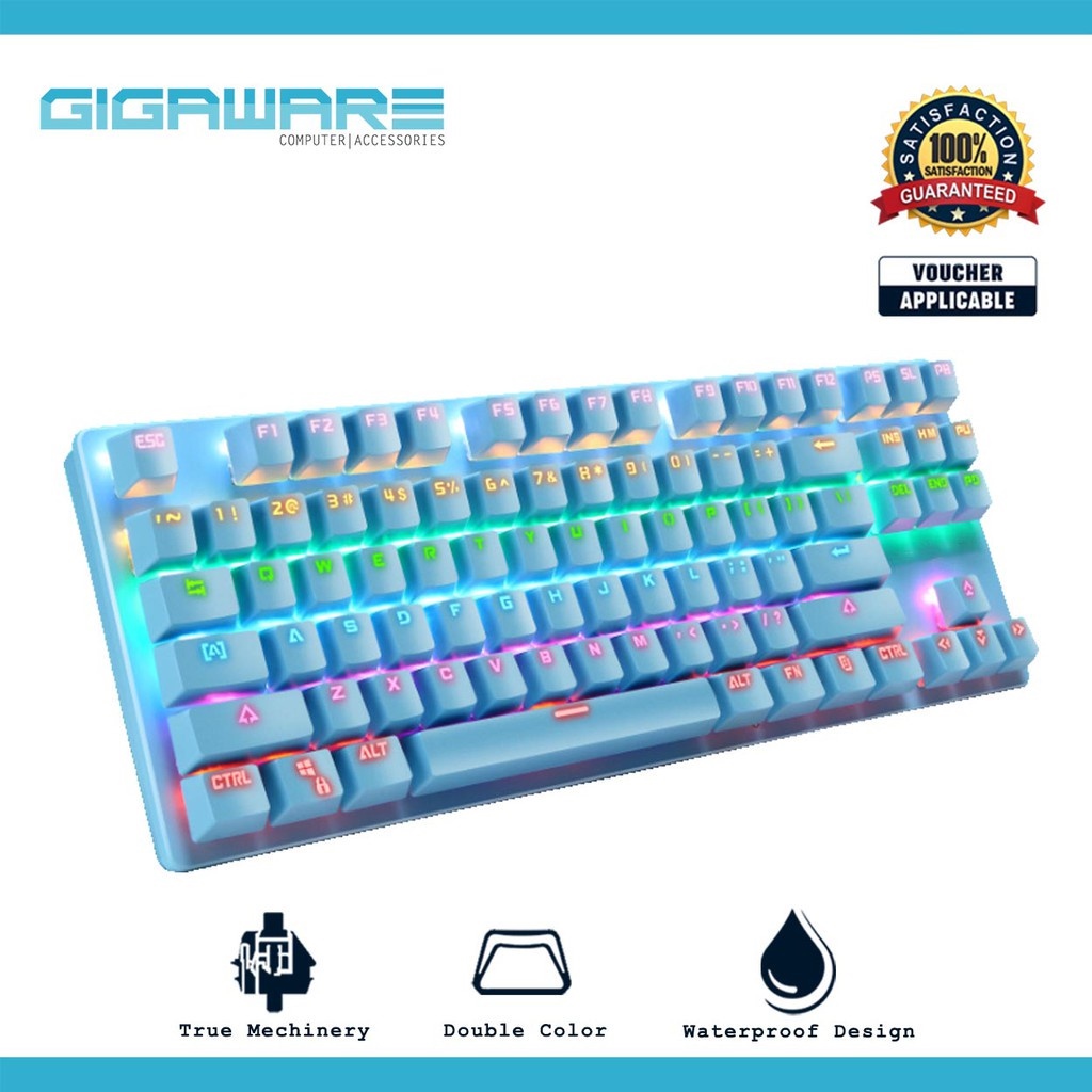 【PH STOCK】K550/K880 87Key/104 Key Mechanical Keyboard wired RGB Gaming Office PC computer ...