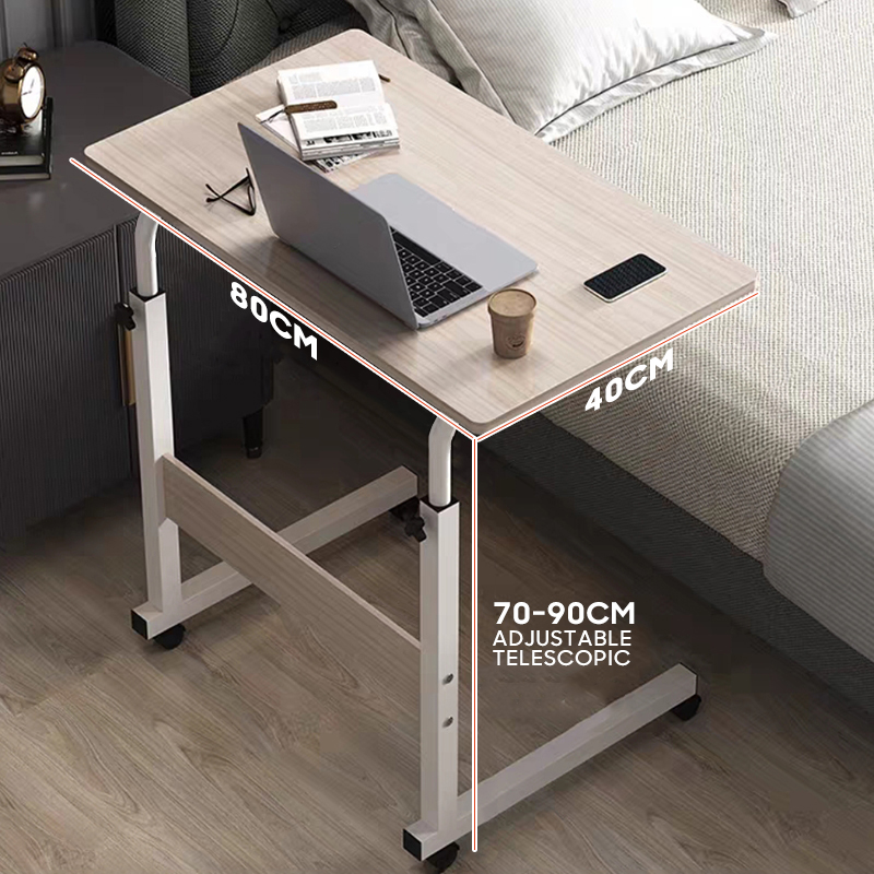 Laptop Desk Mobile Side Table Cart Adjustable Bedside Table With Wheels | Lazada PH