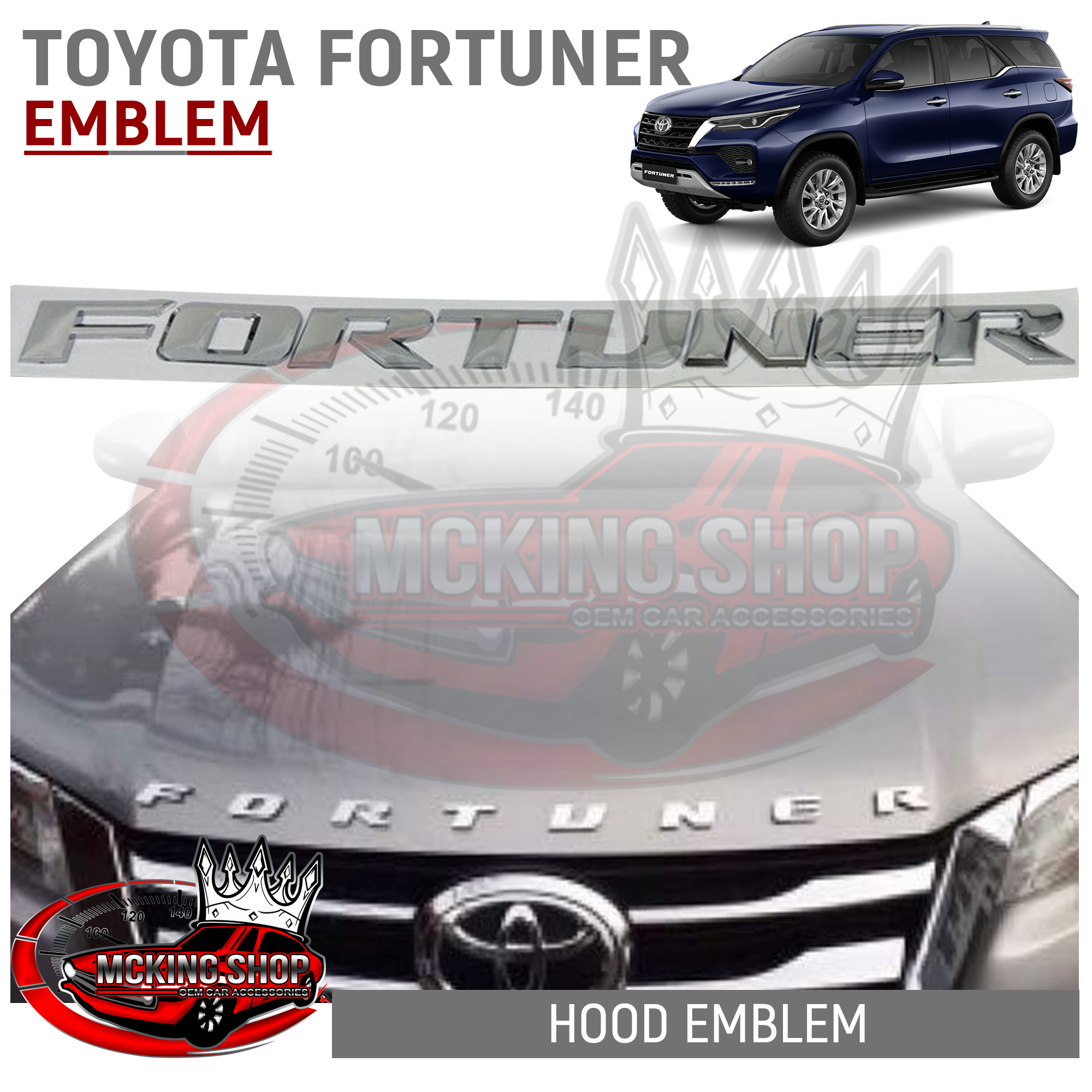 FORTUNER Hood Emblem for Toyota Fortuner 2005-2022 (CHROME) | Lazada PH