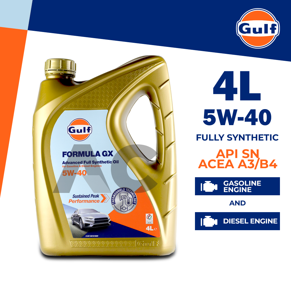 GULF Formula GX 5W-40 4 Liters Fully Synthetic Engine Oil for Gasoline ...