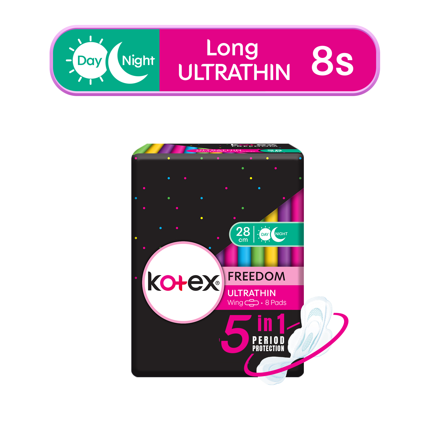 Kotex Freedom Ultrathin Sanitary Napkins 28cm - 8 Pads | Lazada PH