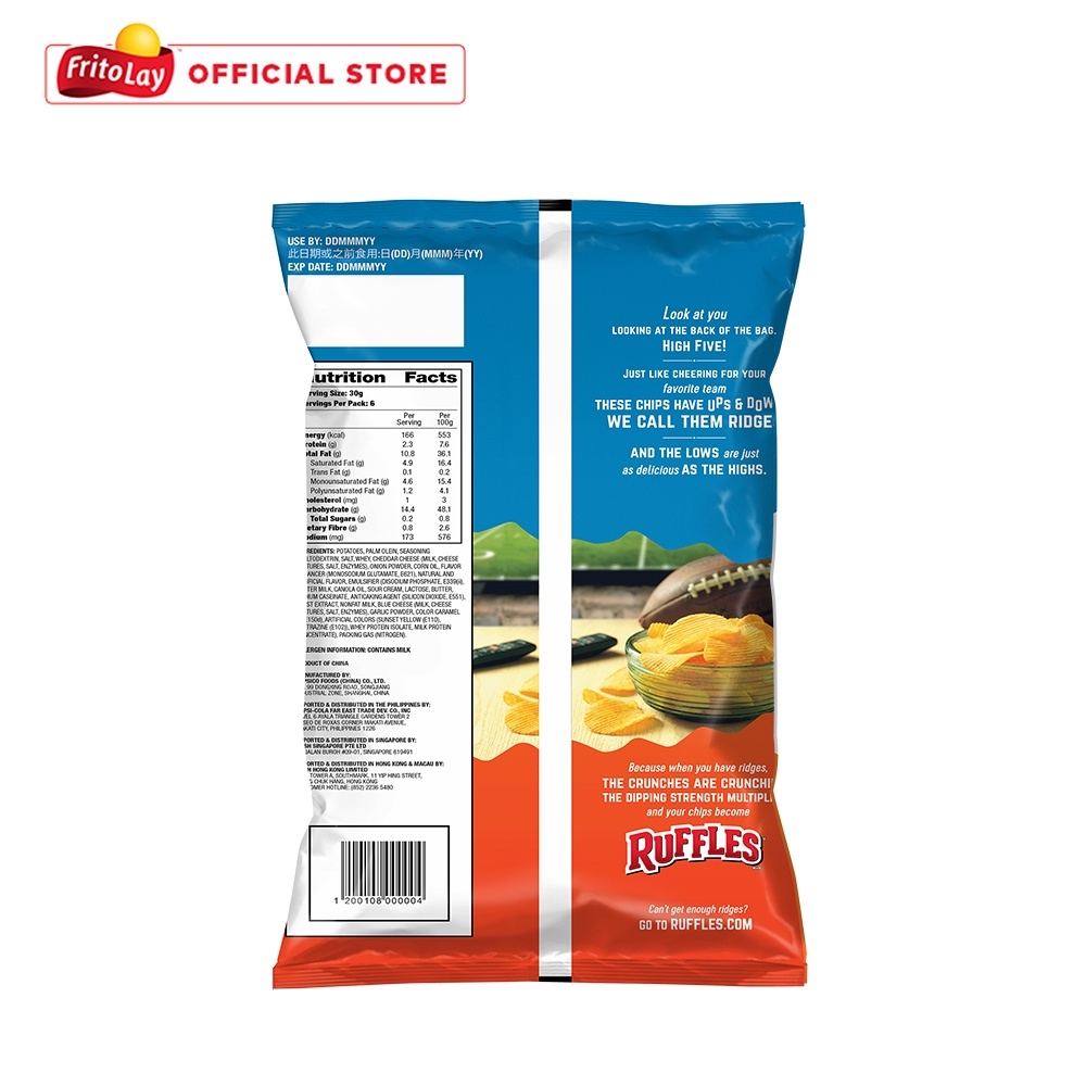 Ruffles Cheddar Sour Cream Potato Chips 6.5oz | Lazada PH