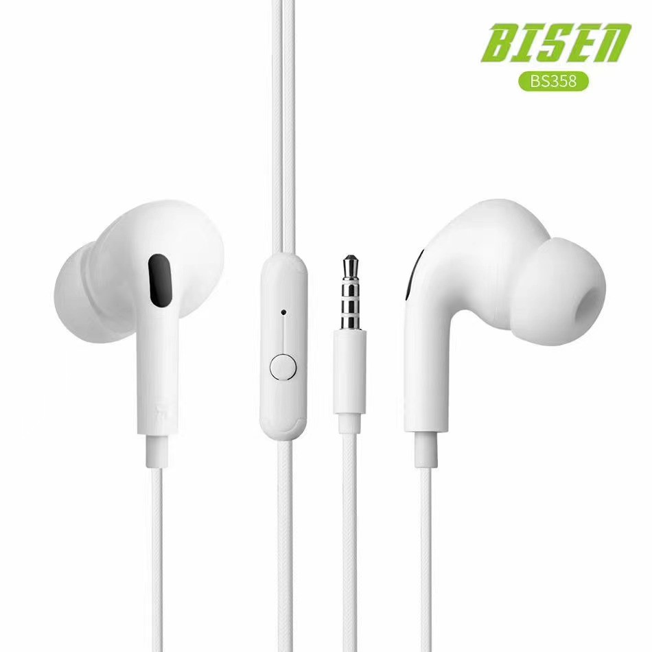 BISEN BS358 3.5mm With Microphone Earphone Universal In-Line Controls ...