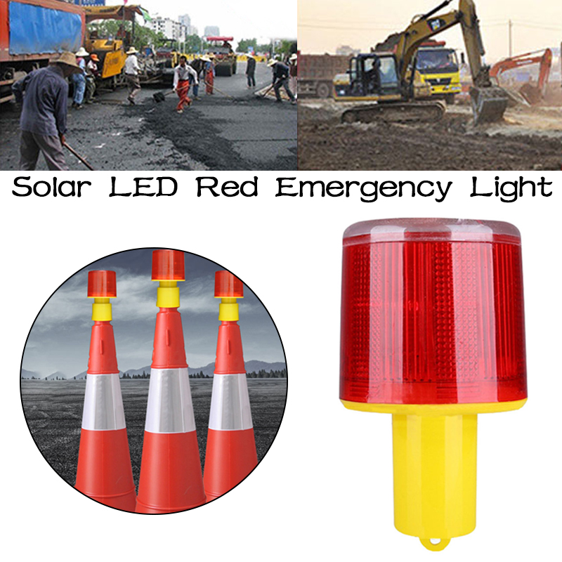 Solar LED Red Emergency Light Flash Indicator Lamp Traffic Tower Beacon ...