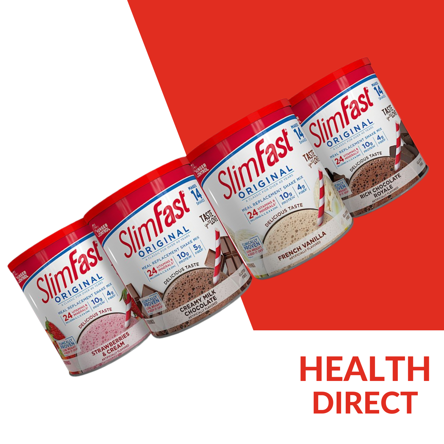 SlimFast Original Meal Replacement Shake Powder French Vanilla & Rich ...
