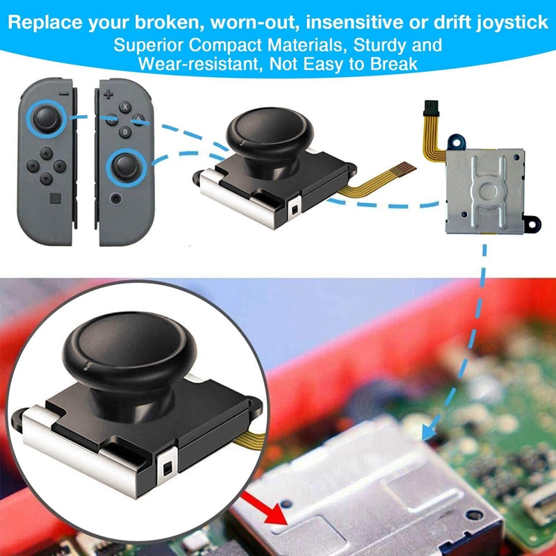 (4 Pack) 3D Analog Stick Repair Kit for Nintendo Switch Joy Con with ...