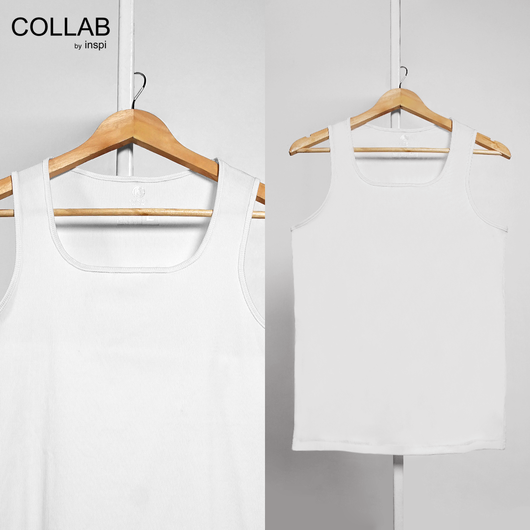 COLLAB By Inspi Gym Ribbed Sando For Men Body Fit Sleeveless Muscle ...