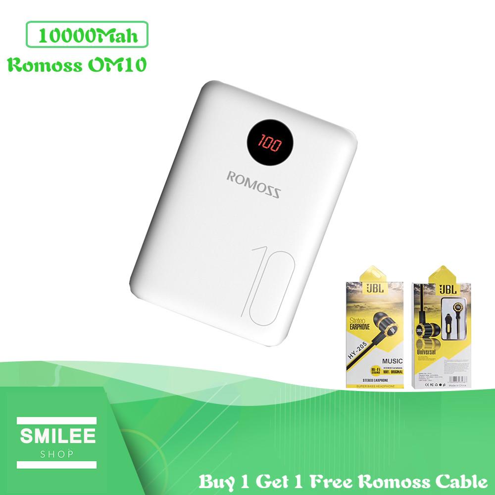 Buy 1 100% Original Romoss Powerbank Romoss OM10 10000mAh Power Bank ...