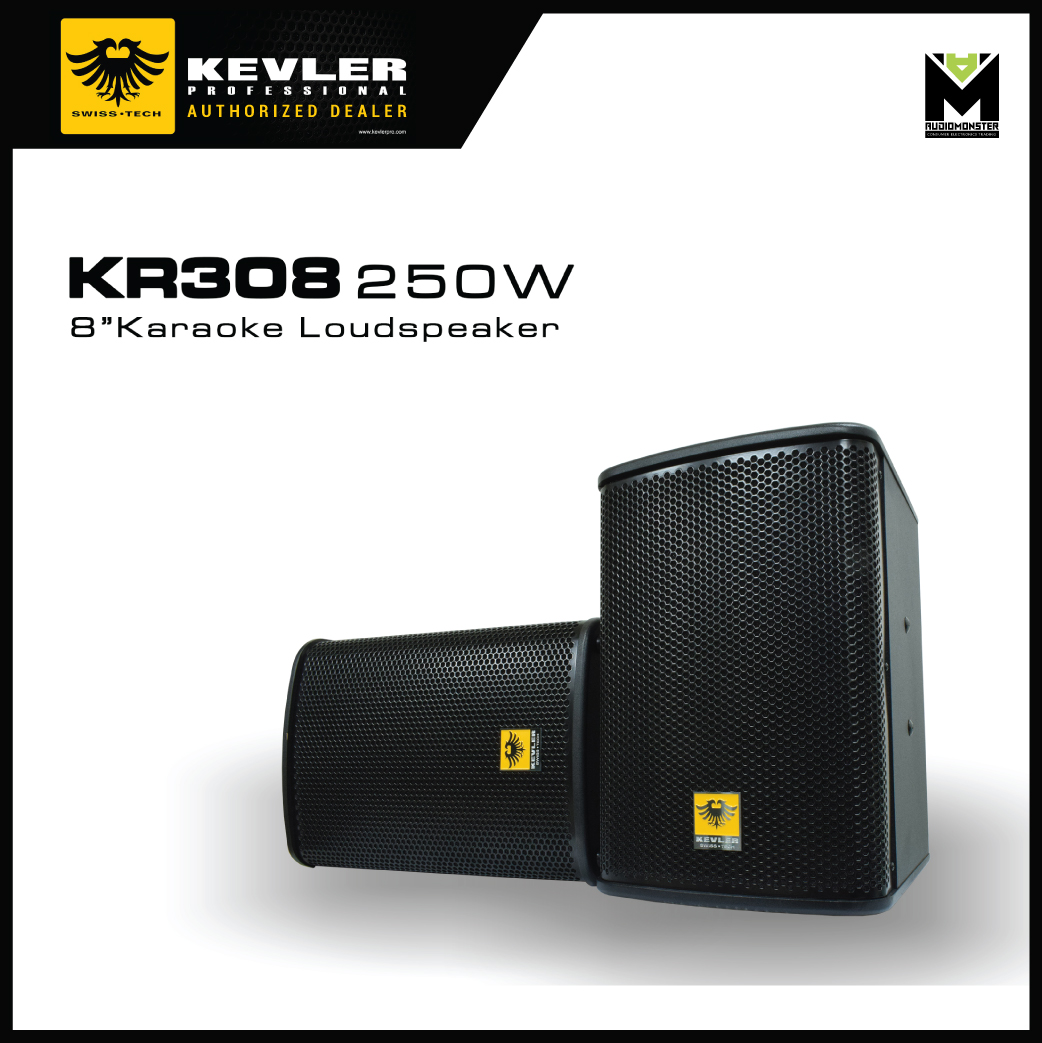 Kevler KR-308 8 inch 250W Professional Karaoke Speaker System (1 PAIR ...