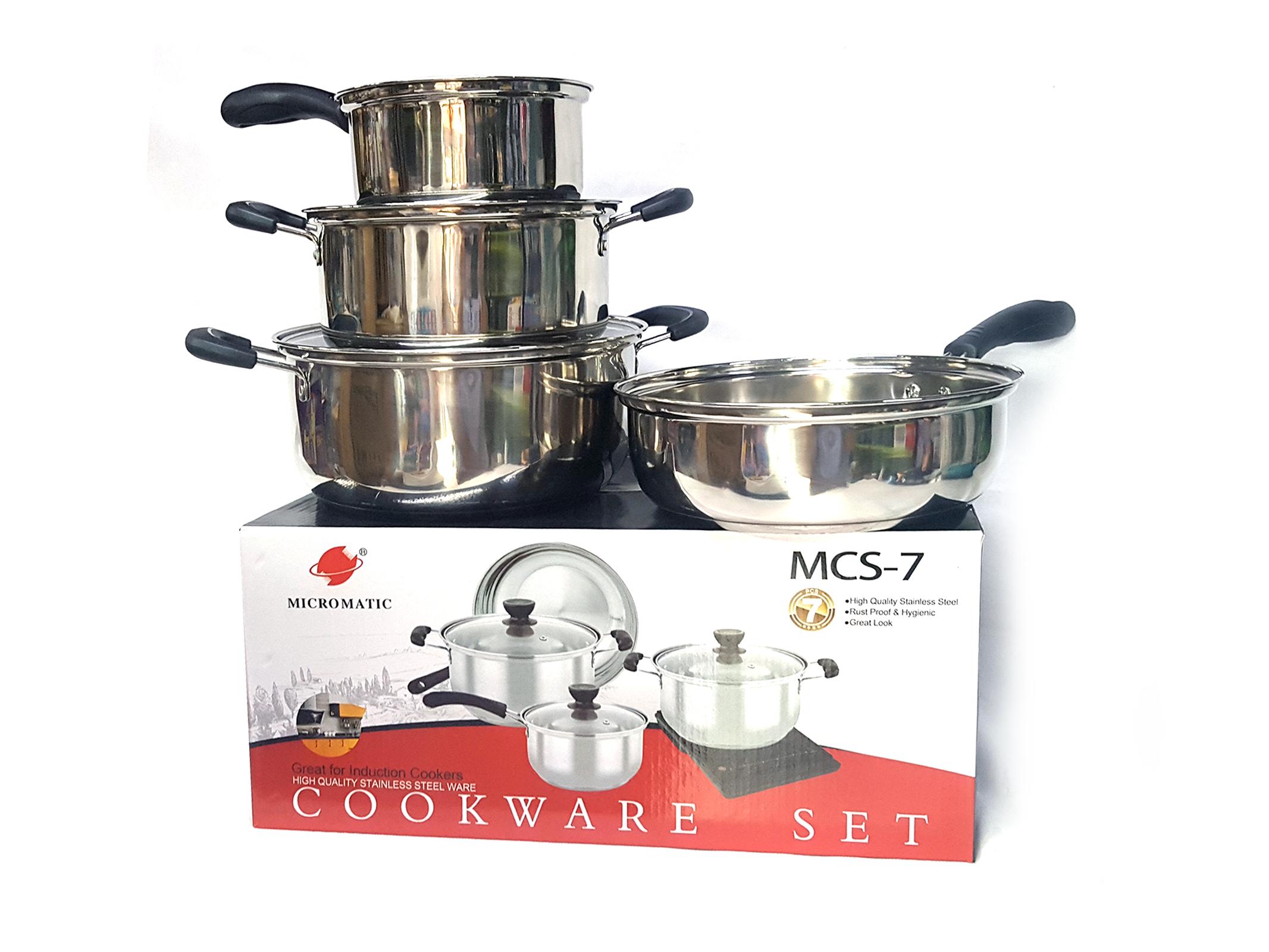 7-pc Cookware Set For Induction Stove - Brand: Micromatic - MCS-7 ...