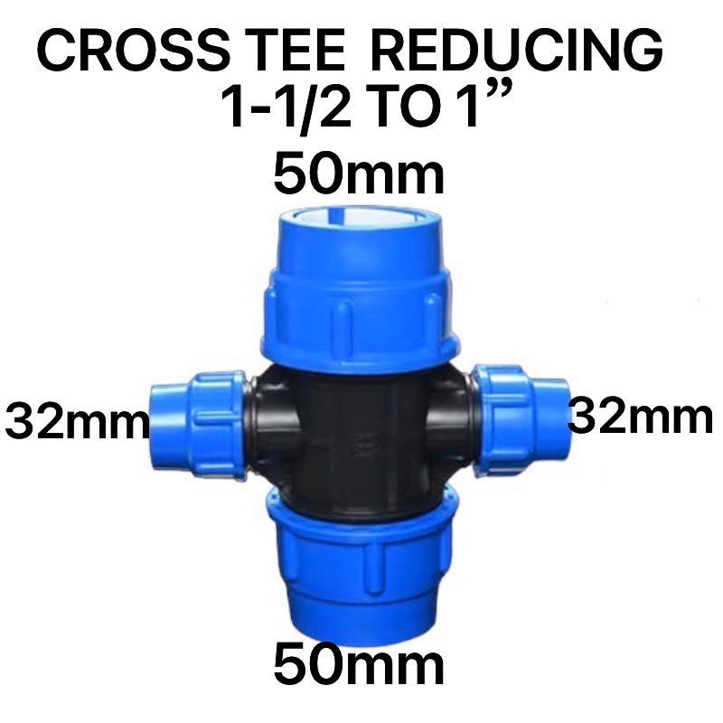 PE Compression Fittings Cross tee 1 1/4, 1 1/2, 2, reducer | Lazada PH