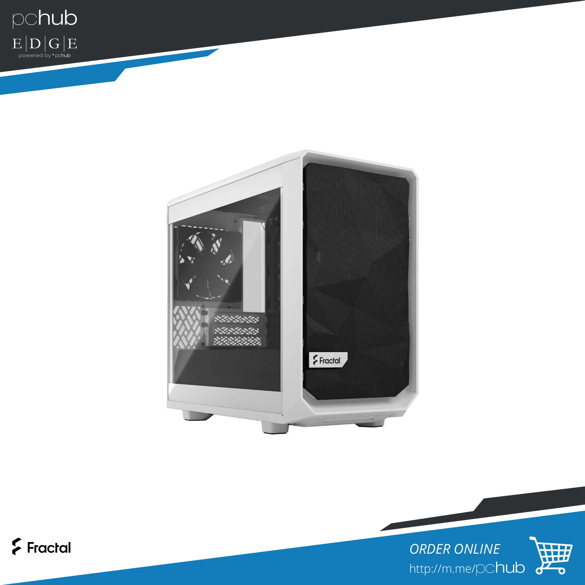 Fractal Meshify 2 Nano Mesh TG, white, clear tint, mATX, 1x120mm ...