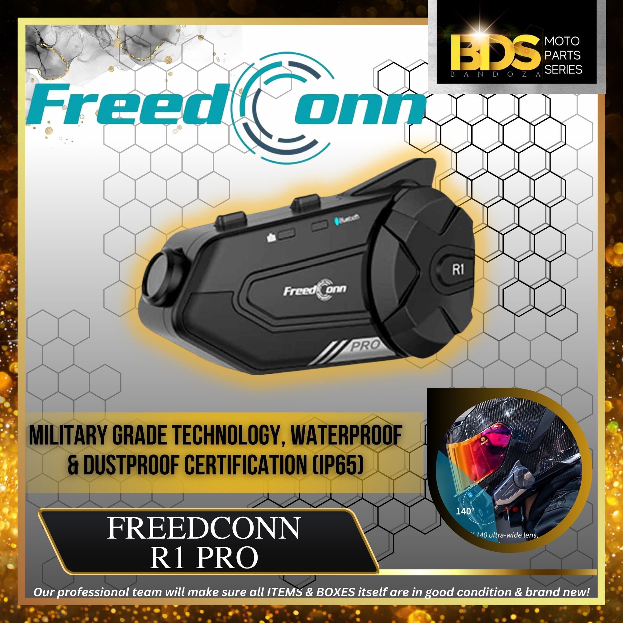 FREEDCONN R1-PRO Motorcycle Bluetooth Video Wifi Recorder Intercom ...