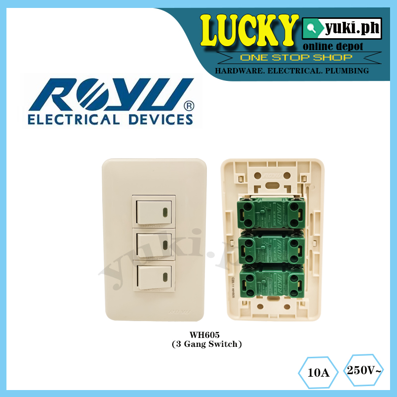 ROYU CLASSIC SERIES SWITCH W/ LED 1-GANG (WH601) / 2-GANG (WH603) / 3 ...