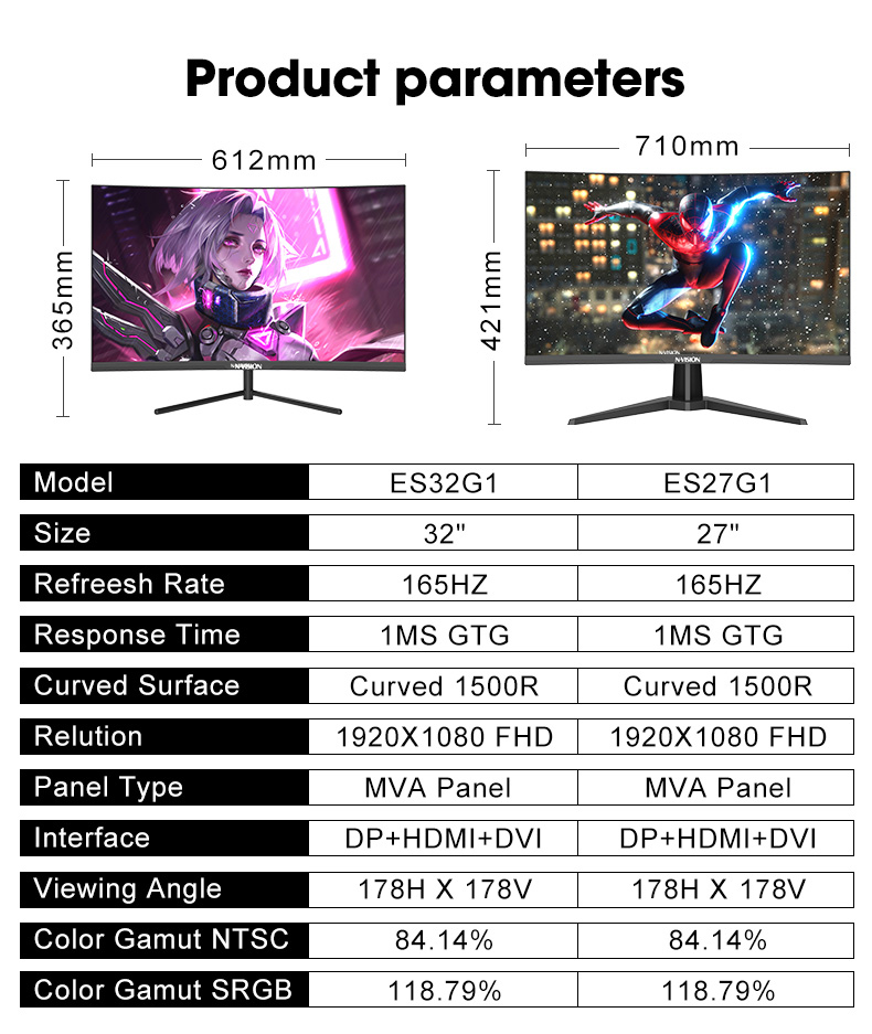 [NVISION]32 inch screen monitor computer game monitor 165Hz high ...