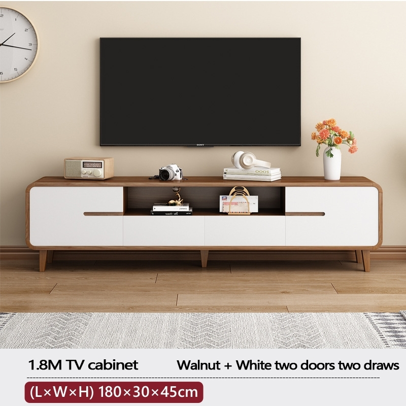 Solid wood TV cabinet Wooden TV Cabinet Modern Simple TV Stand Living ...