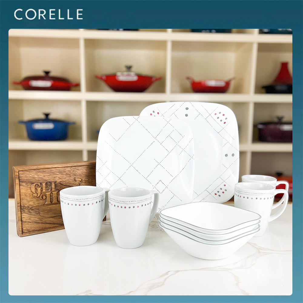 Corelle Raya 16-Piece Dinnerware Set, Authentic/Original Made in USA ...
