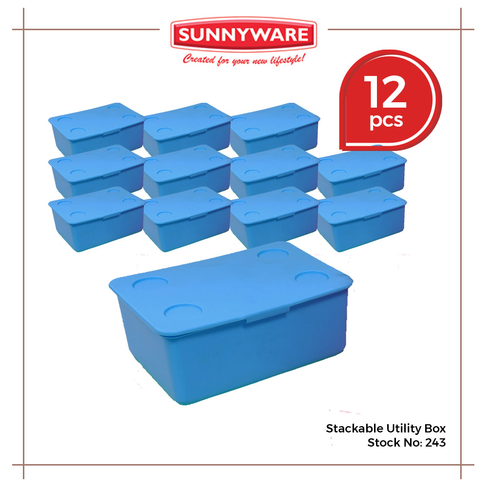 12pcs Stackable Utility Box [Sunnyware 243] | Plasticware | Organizer ...