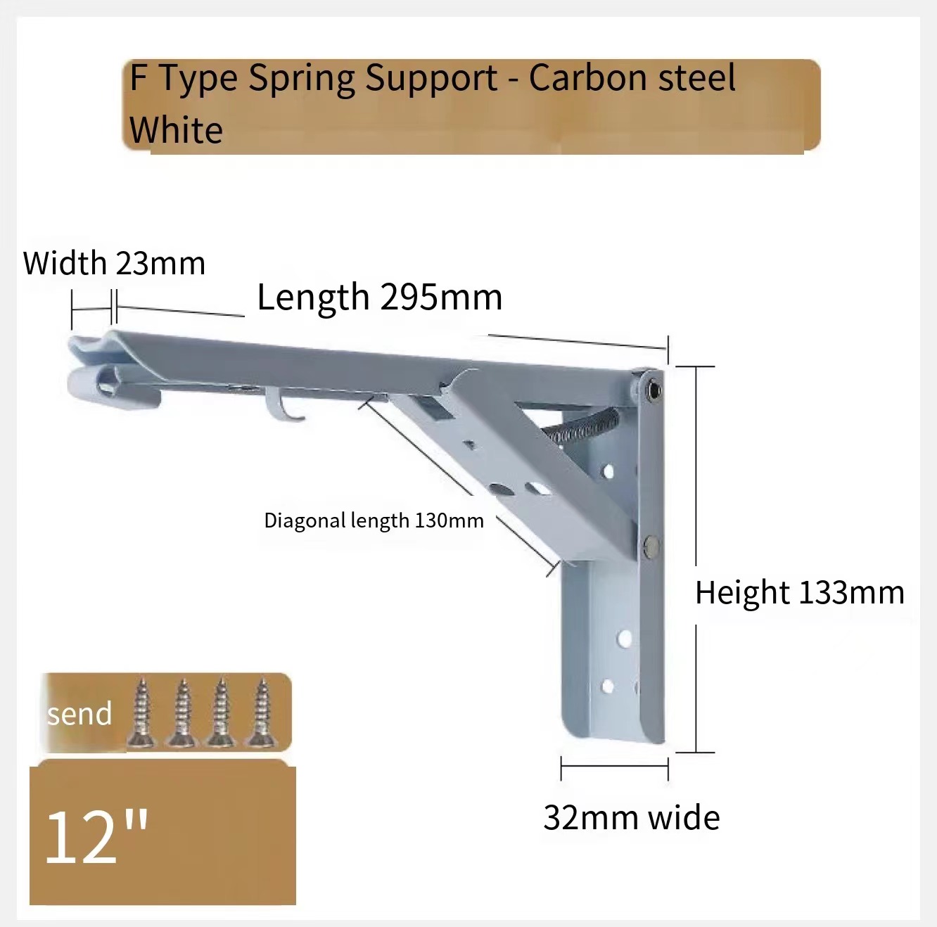 (2PCS) F-type support Folding Angle Bracket Adjustable Wall Mounted ...