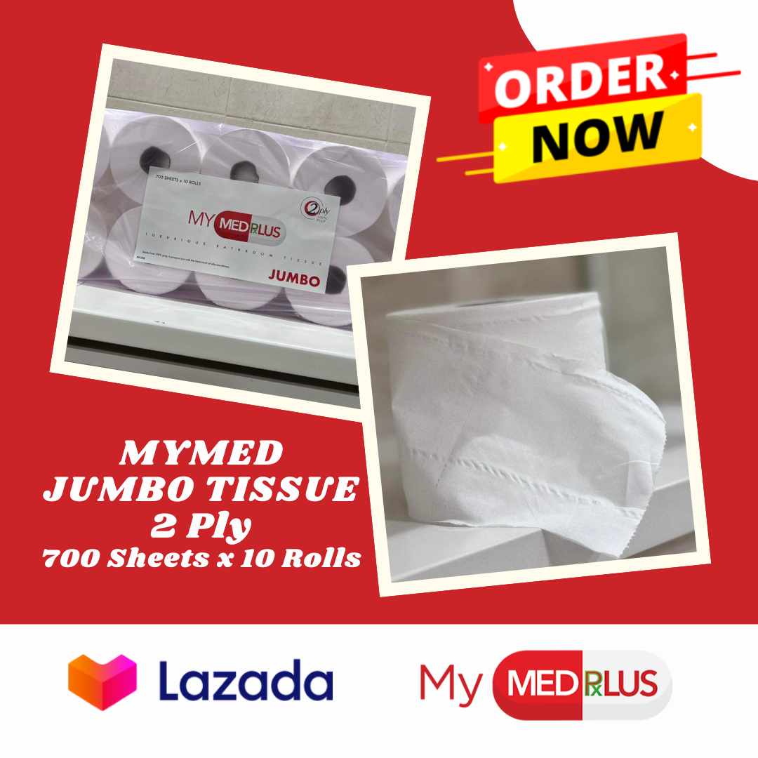 MYMED Tissue 2 Ply 100% Pulp 700 Sheets x 10 Rolls (JUMBO) - Luxurious ...