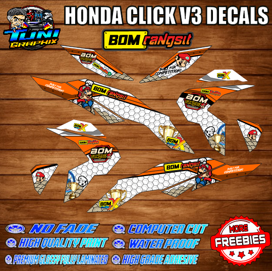 Honda Click V3 Boom Rangsit Indo Concept Decals Sticker | Lazada PH