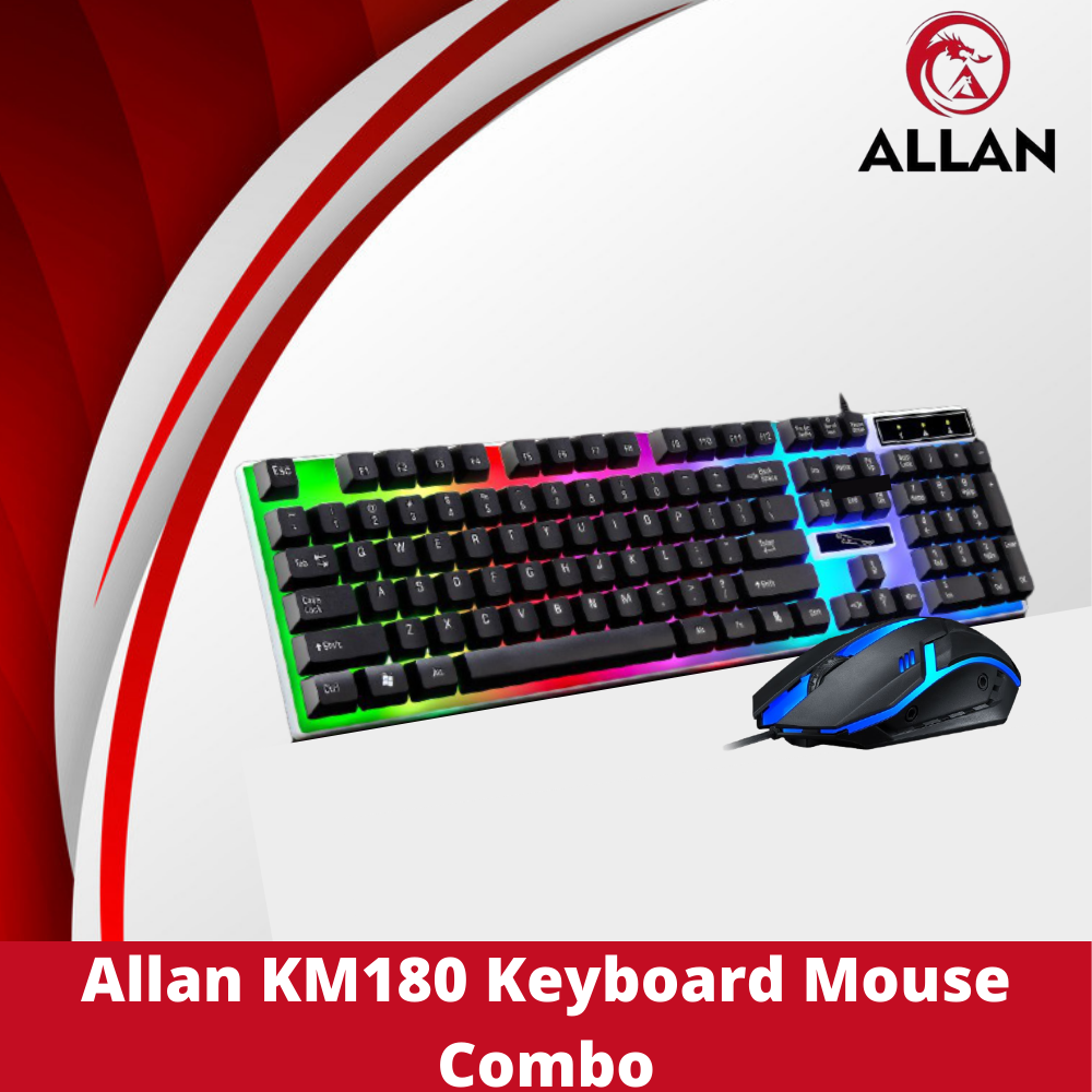 ALLAN Brand New KM180 RGB LED Gaming Keyboard and Gaming Mouse Combo ...