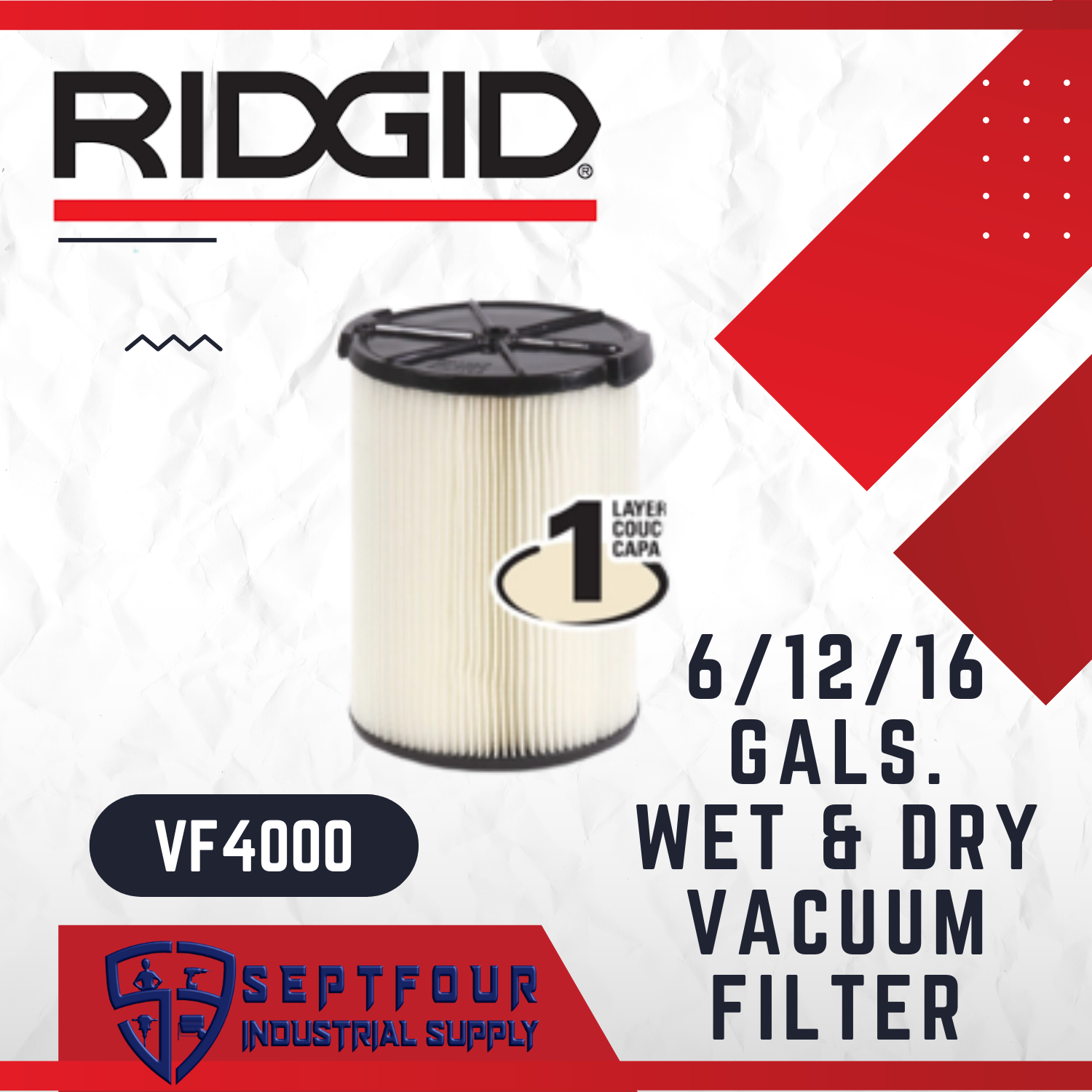 Ridgid Vacuum Filter (White) for 6/12/16Gals. VF4000 | Lazada PH