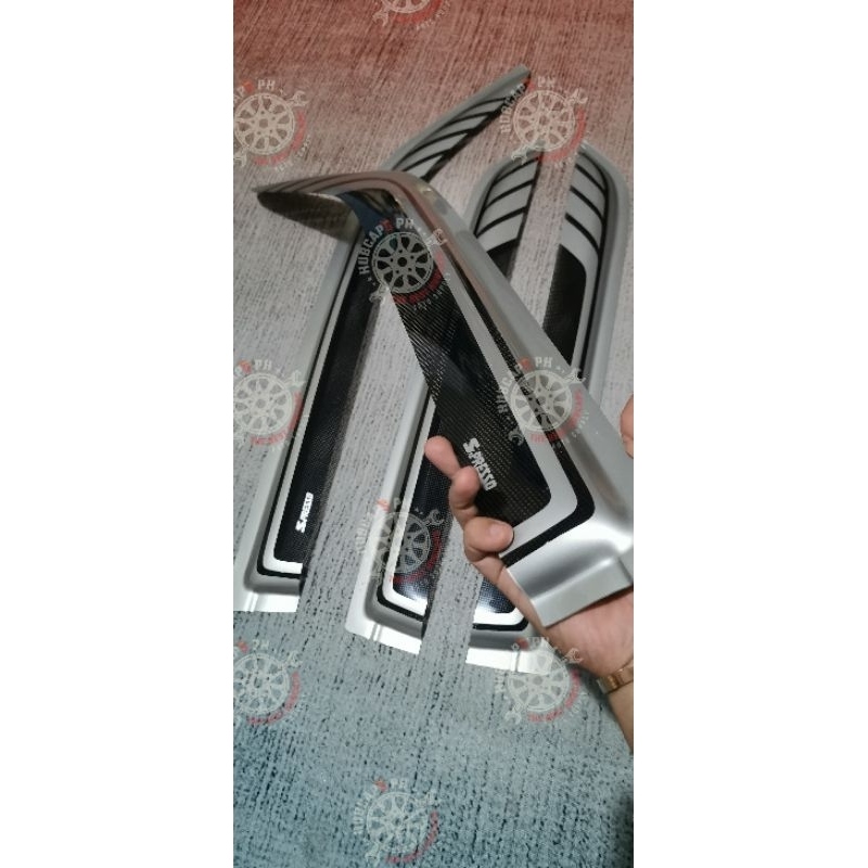 Xtra LARGE CHROME Spresso RainVisor 2020-2022 Door visor set 4pcs s ...